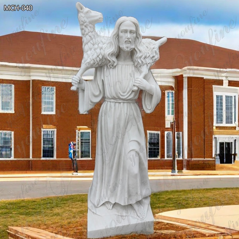 Catholic White Marble Good Shepherd Statue for Sale-Religious Statues ...